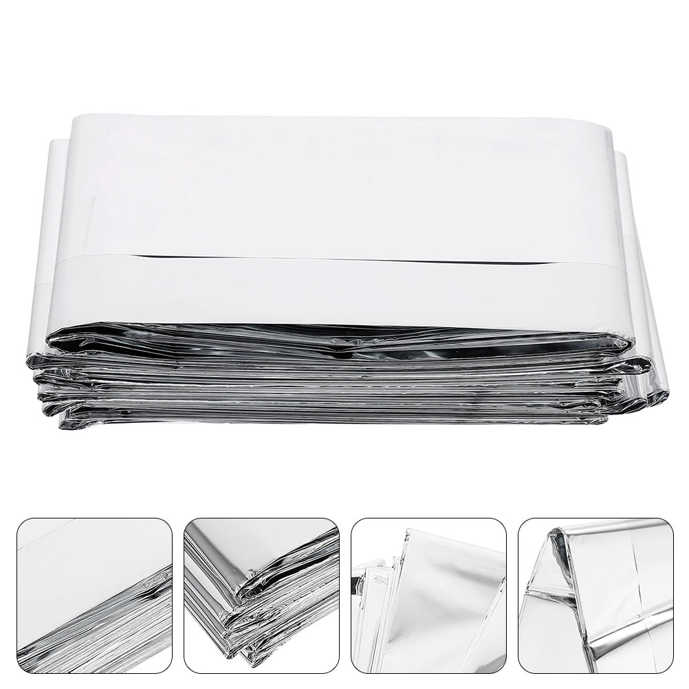 OUNONA 6Pcs Silver Emergency Blanket Waterproof Windproof Outdoor ...