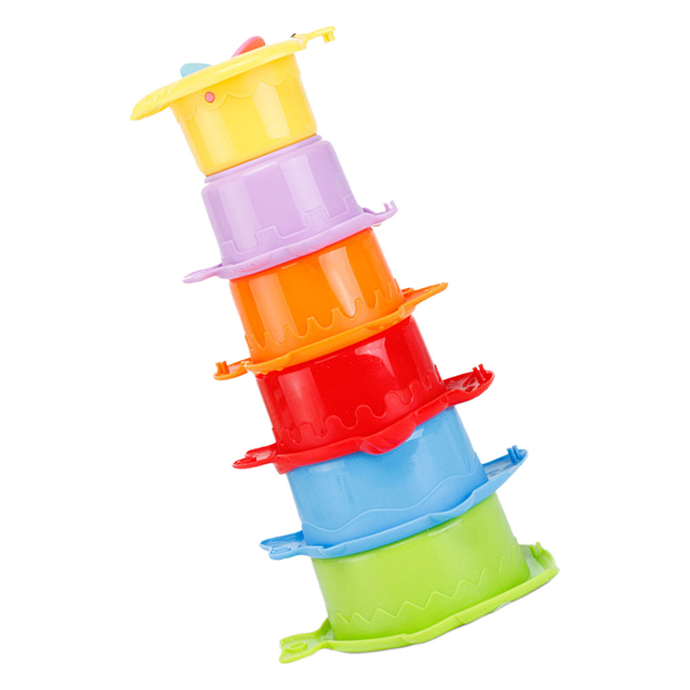 unbranded 6pcs Bathing Stackable Cups Ocean Theme Stacking Cups Cartoon ...