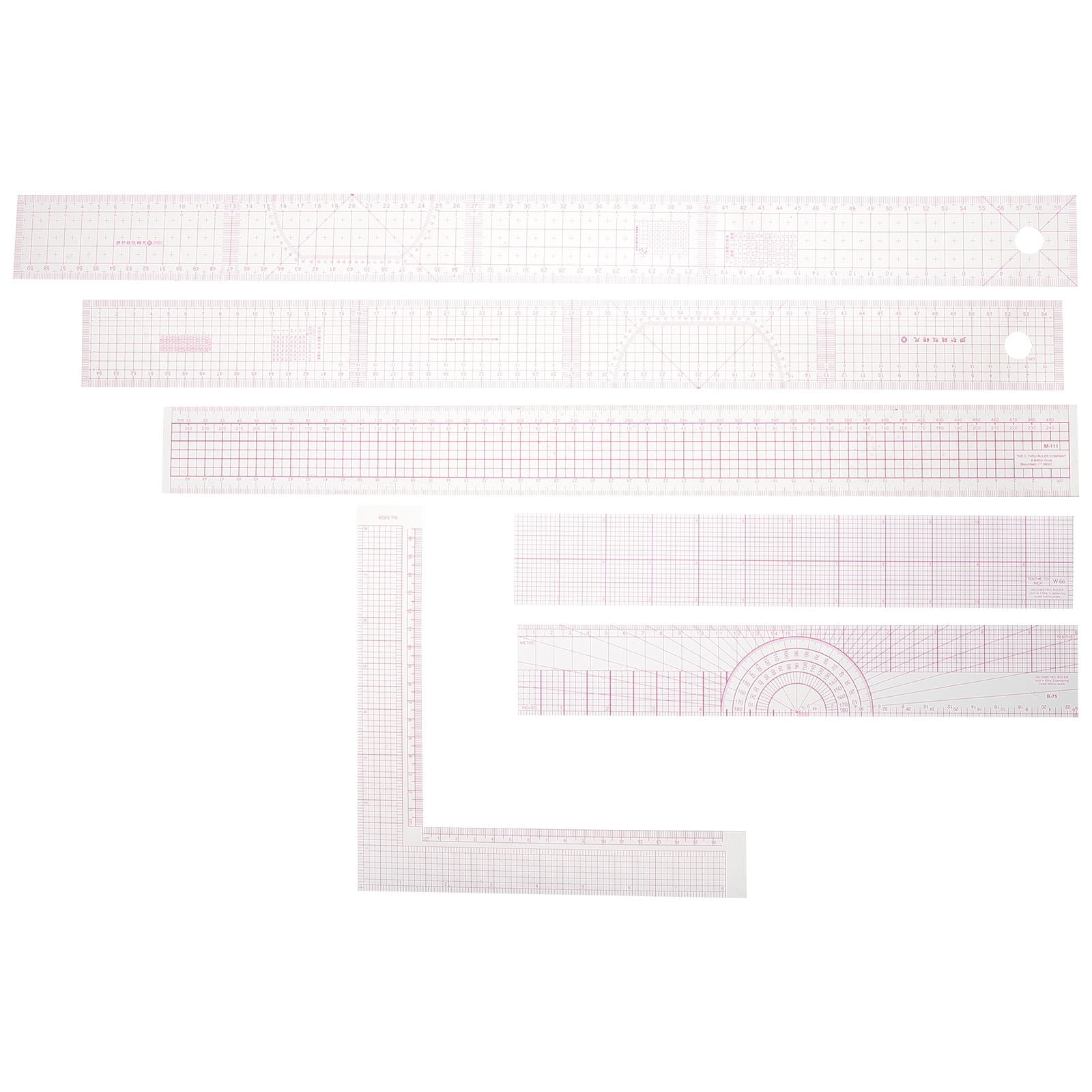 unbranded 6pcs Sewing Ruler Curve Pattern Ruler Multi-use Cutting Ruler ...