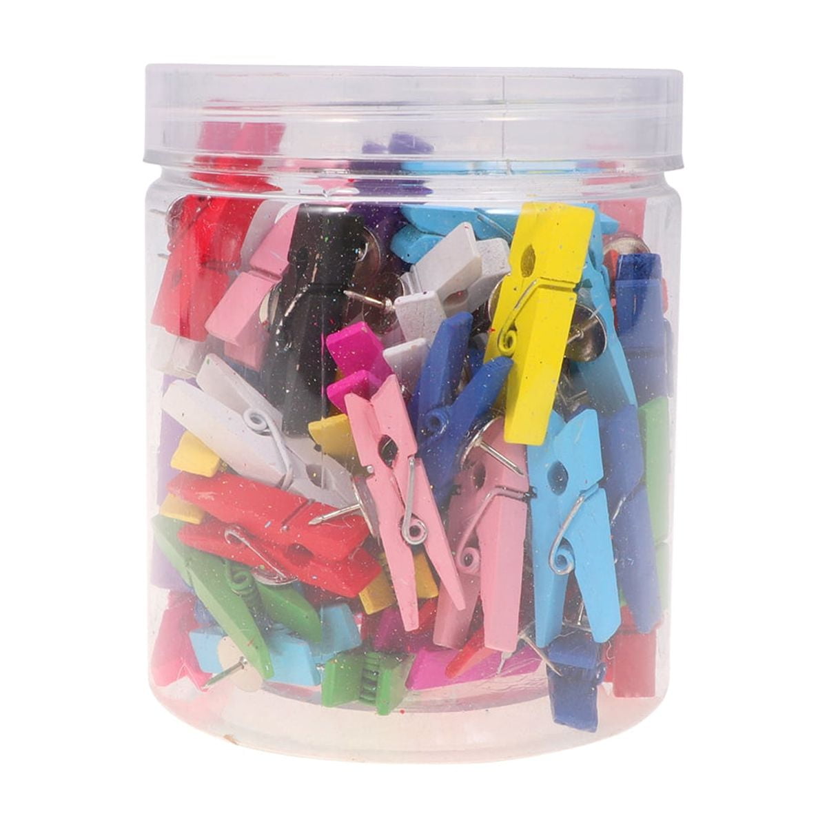 unbranded 70 Pcs Wooden Clamp Paperclip Tacks Clear Pegs for Photos ...