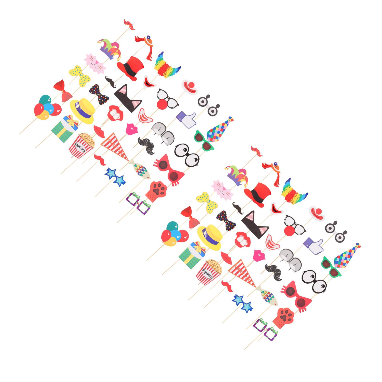 unbranded 72 PCS Attached Photo Booth Props for Wedding Birthday ...