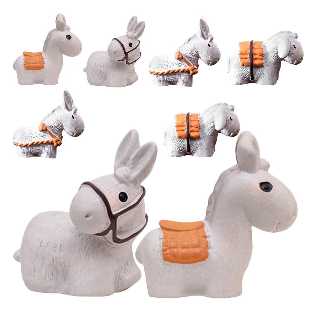 unbranded 8 Pcs Donkey Ornaments Calf Sockets Toy Miniature Donkeys ...