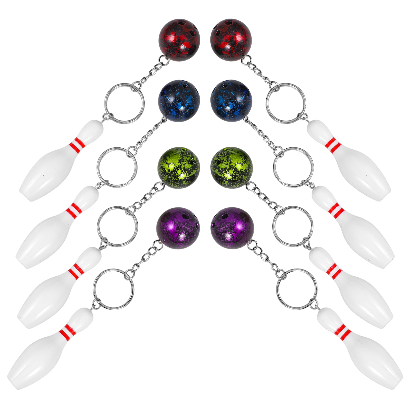 unbranded 8 Pcs Mini Bowling Pin Keychains Pins Miss - Walmart.com