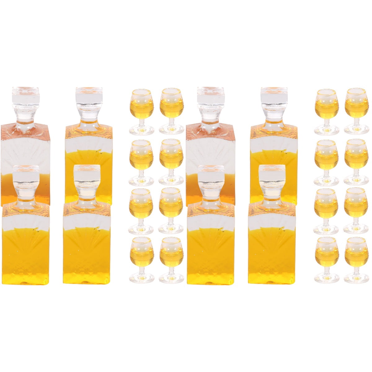 unbranded 8 Sets Mini Liquor Bottle Miniature Cup Bottle Mini House ...