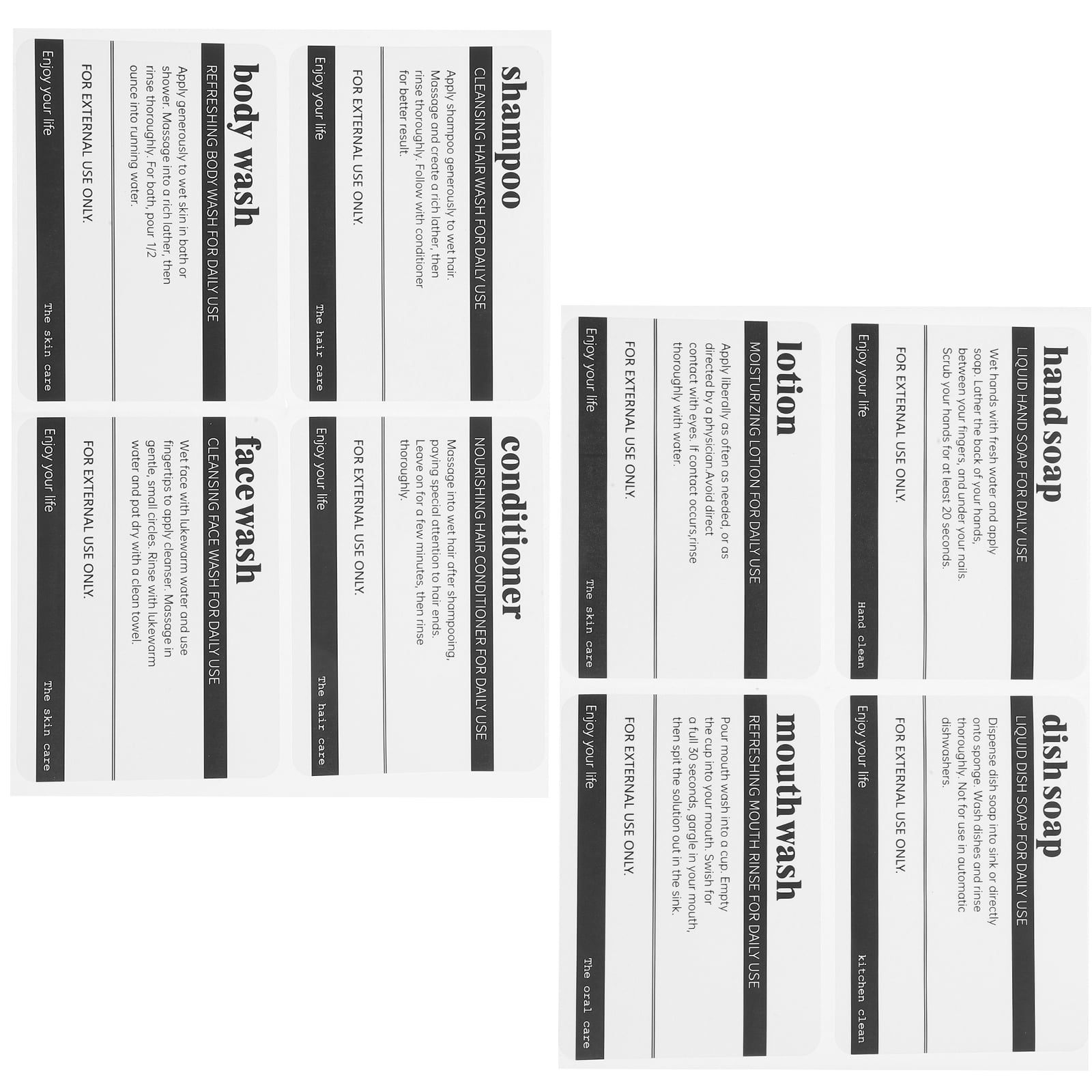 unbranded 8 Sheets Cleaning Supply Lables Foaming Bathroom Bath Tags 9 ...