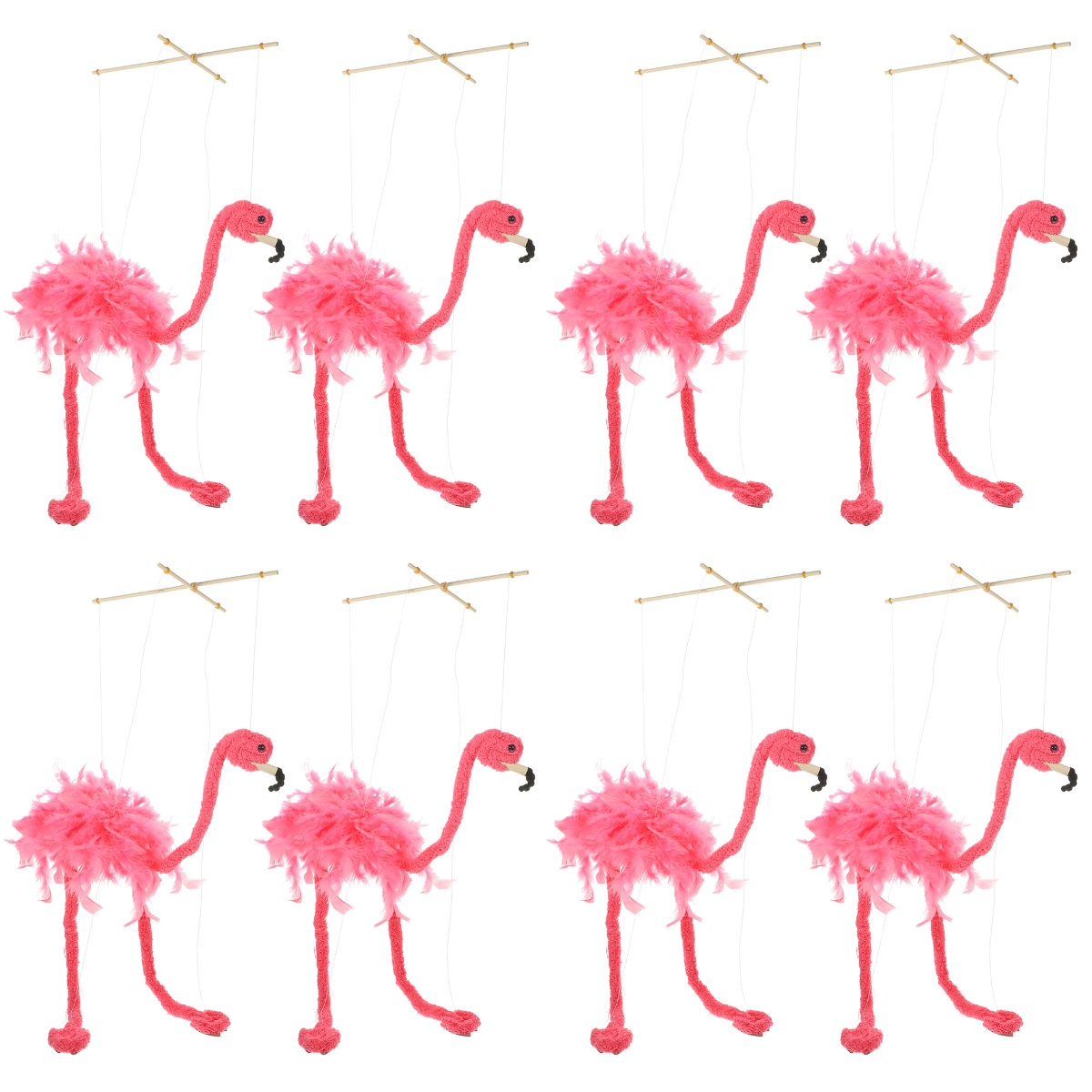 unbranded 8 pcs String Animal Puppet Marionette Flamingo Puppet Fluffy ...