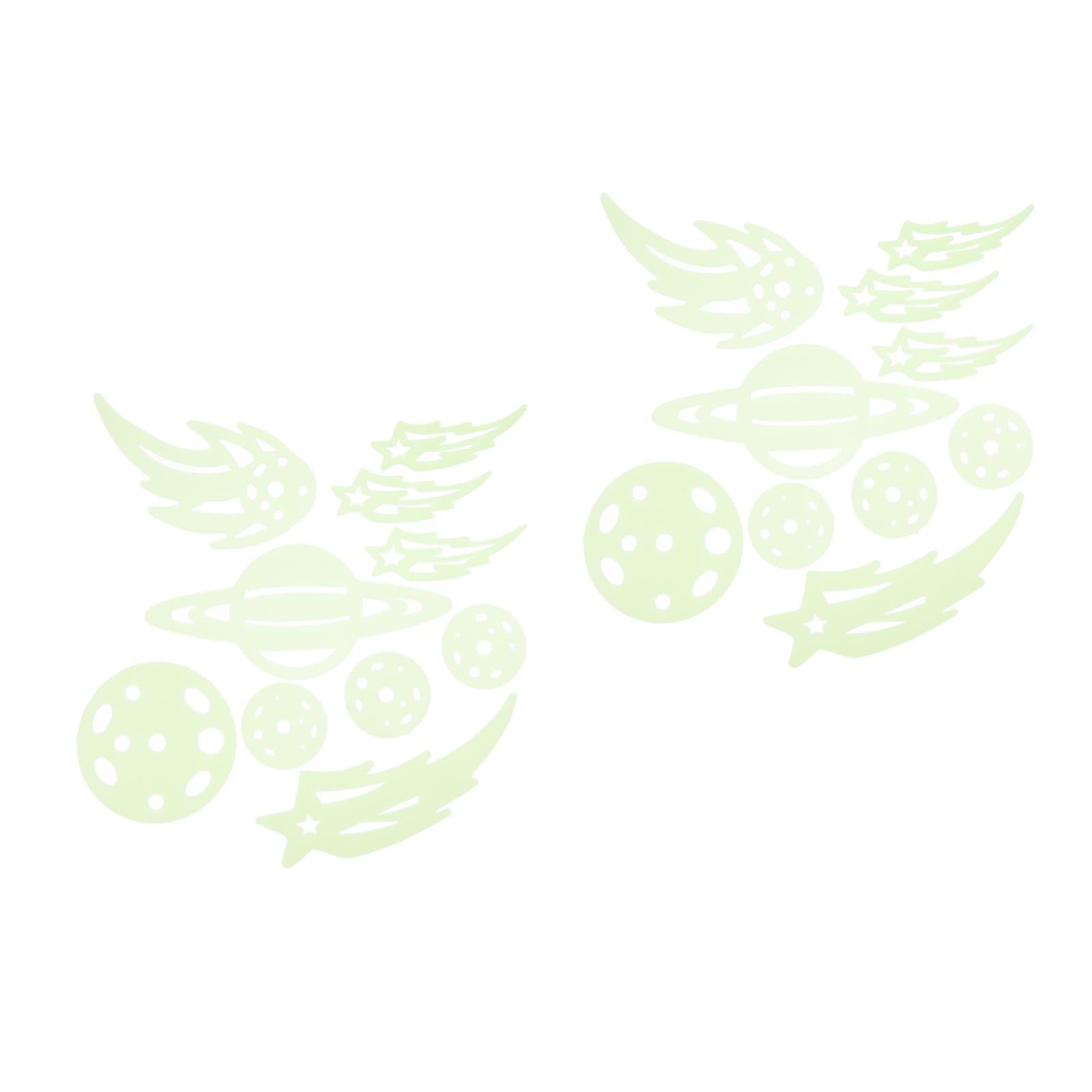 unbranded 80 Pcs Meteor Shape Glowing Stickers Glow in the Dark Decals ...