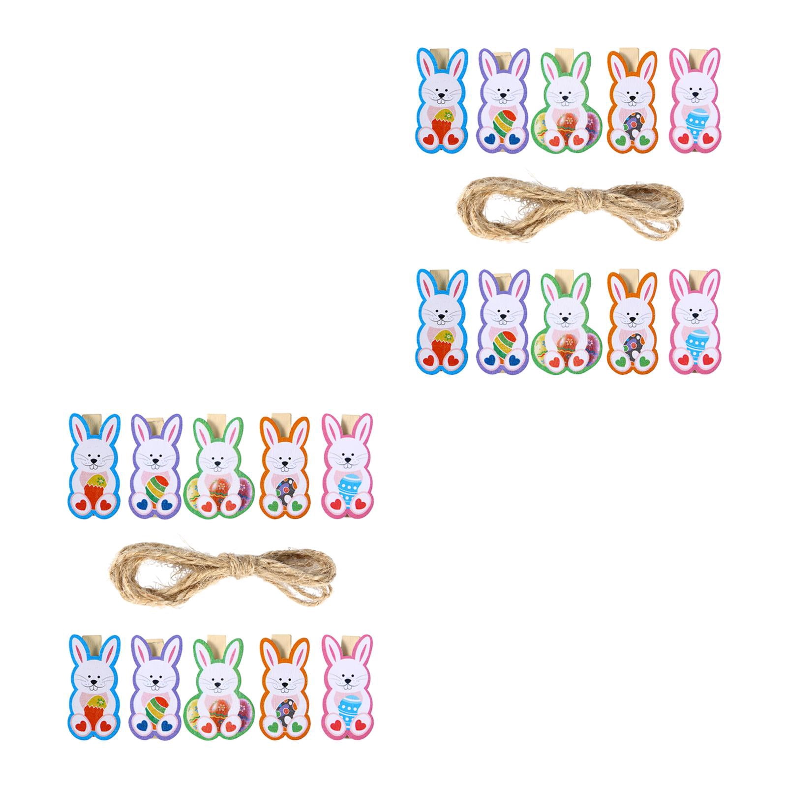unbranded 80 Pcs Rabbit Photo Clip Wooden Clothespins Crafts Photo ...