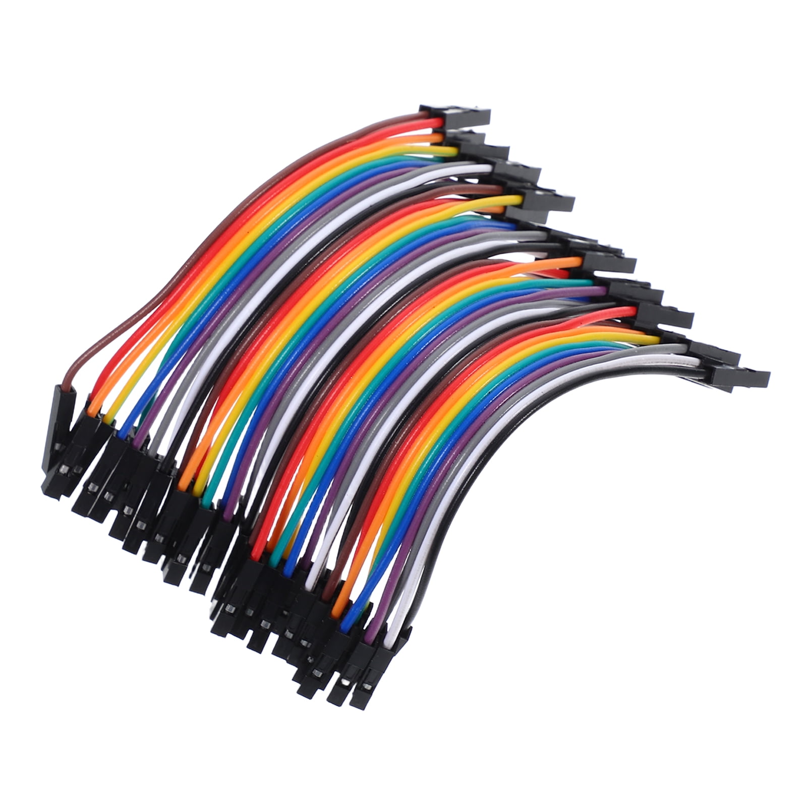 unbranded 80 pcs 10cm 2.54mm Female to Female Color Jumper Wires Cables ...