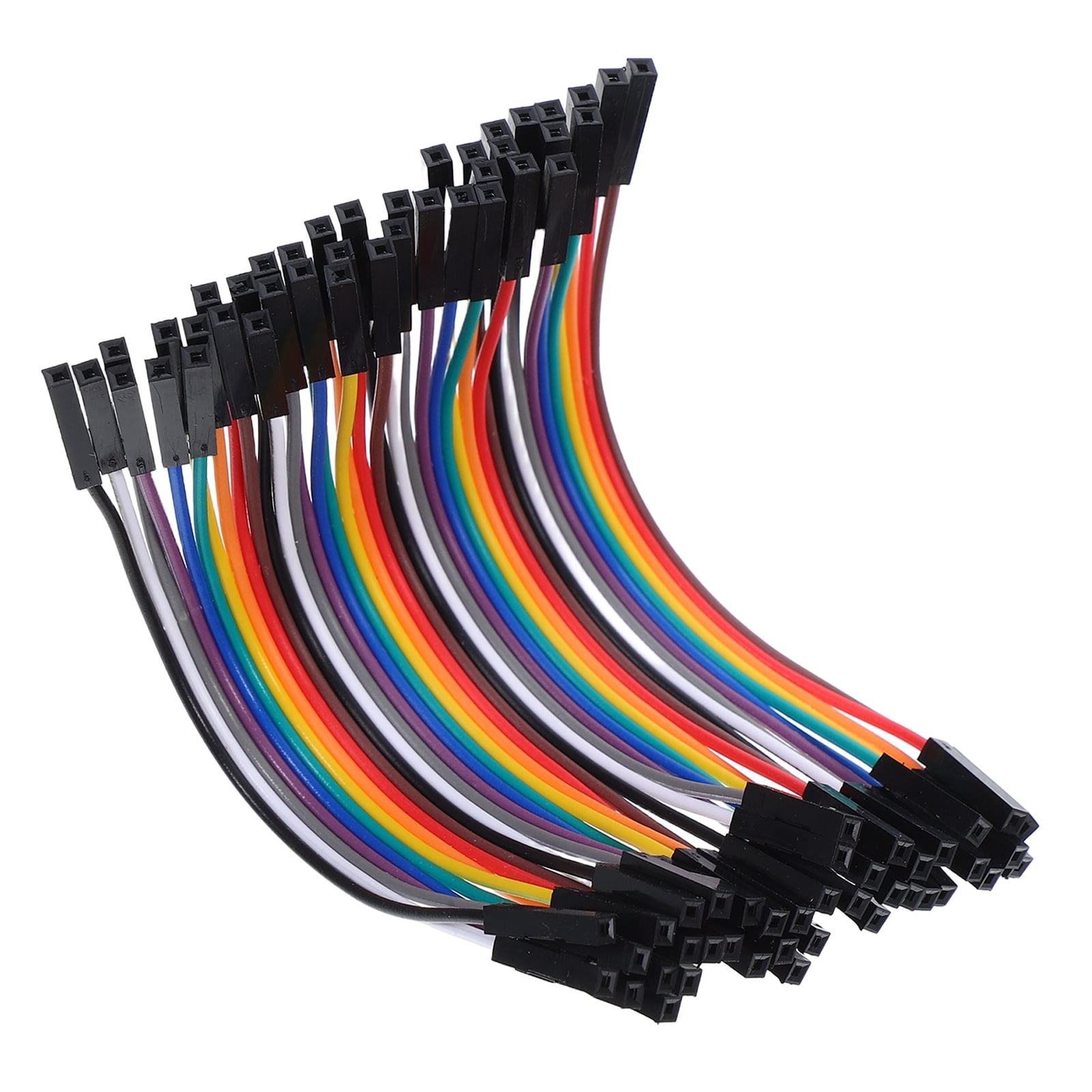 unbranded 80 pcs 10cm 2.54mm Female to Female Color Jumper Wires Cables ...