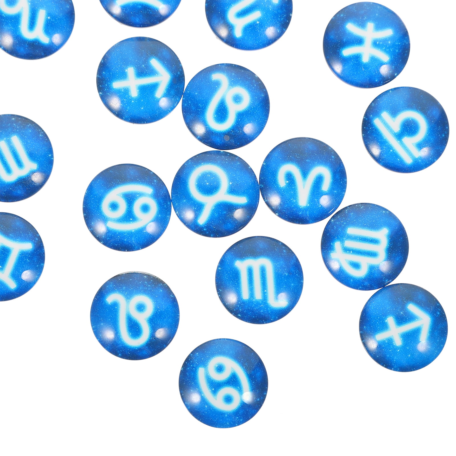unbranded 80 pcs 12-Constellation Pattern Cabochons Zodiac Sign Flat ...