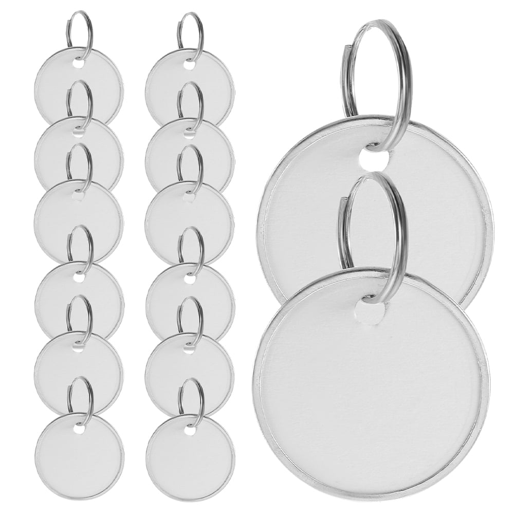unbranded 80pcs Round Key Tags with Metal Rings Blank Paper Labels Tags ...