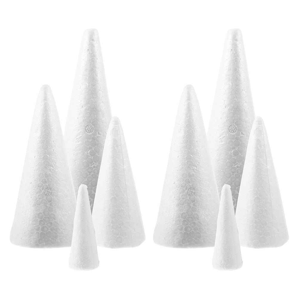 White foam Cones for DIY Crafts and Decorations Durable Lightweight ...