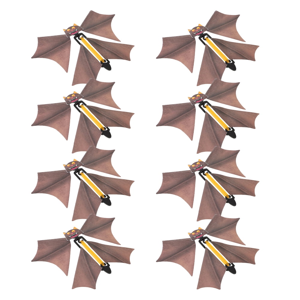 unbranded 8pcs Flying Bat Clockwork Fake Bat Rubber Band Powered Bat ...