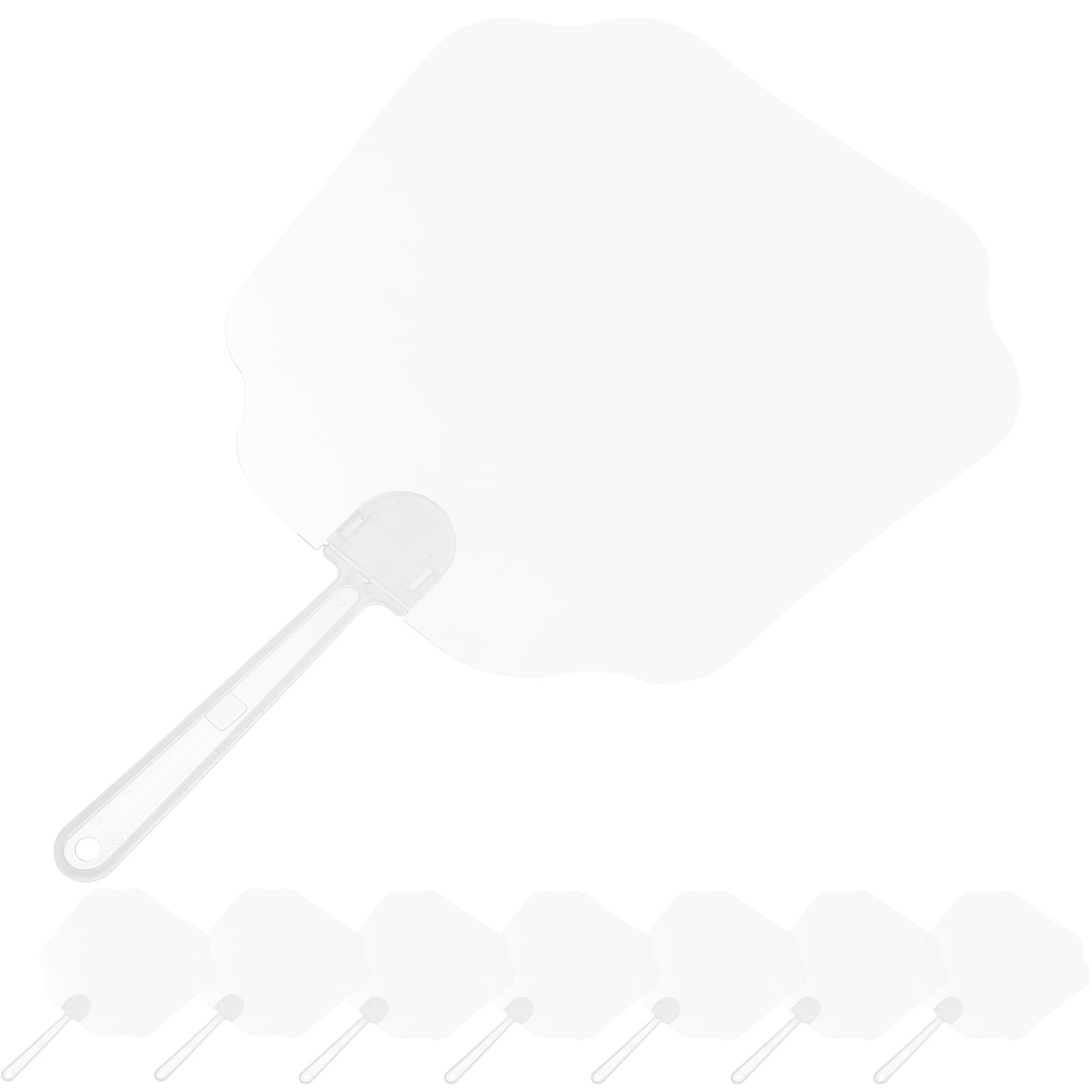 unbranded 8pcs Handcrafted Blank Fans Transparent Hand DIY Fans Hand ...
