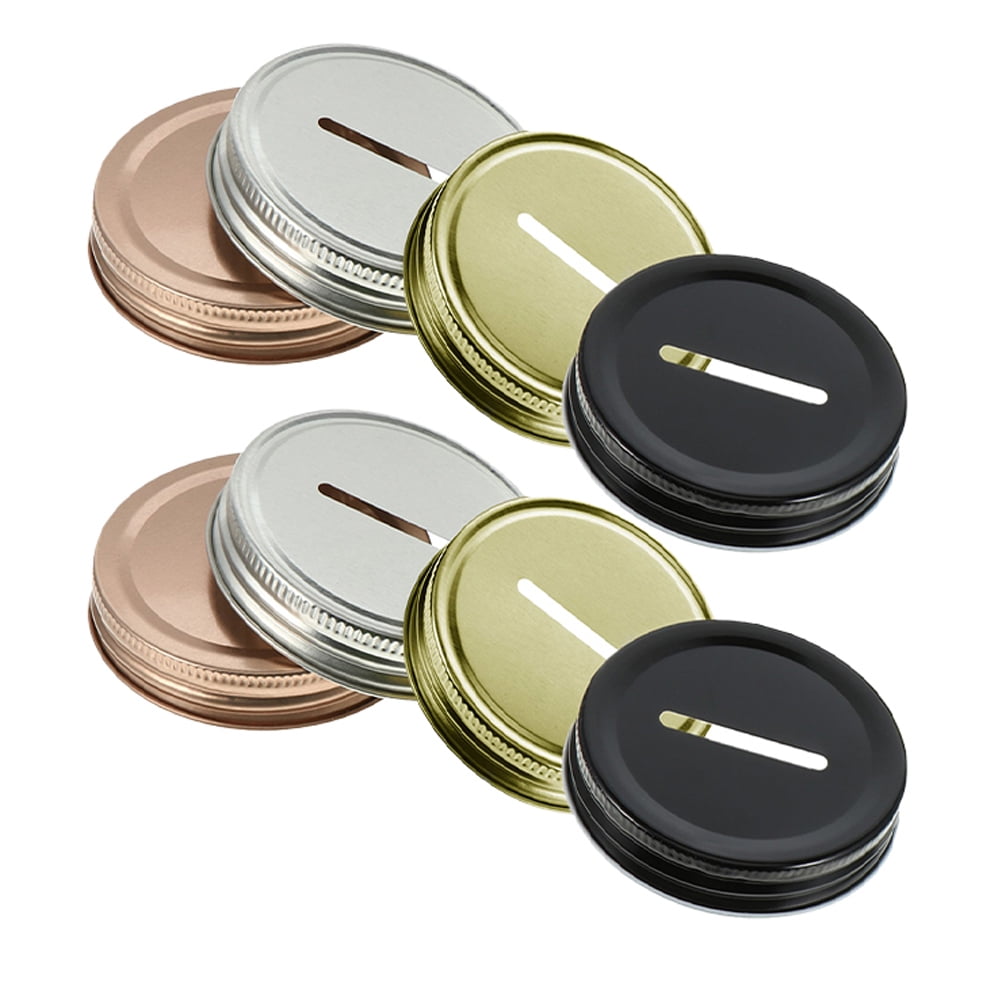 8pcs Jar Metal Lids with Slot, Replacement Can Covers for Jars, Bank ...