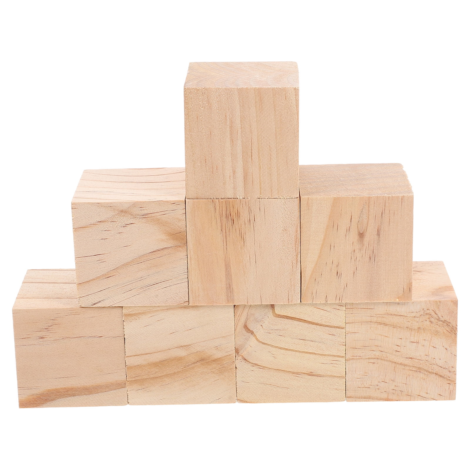 8pcs Wood Blocks 5cm Unfinished Square Crafting Cubes for DIY Carving ...