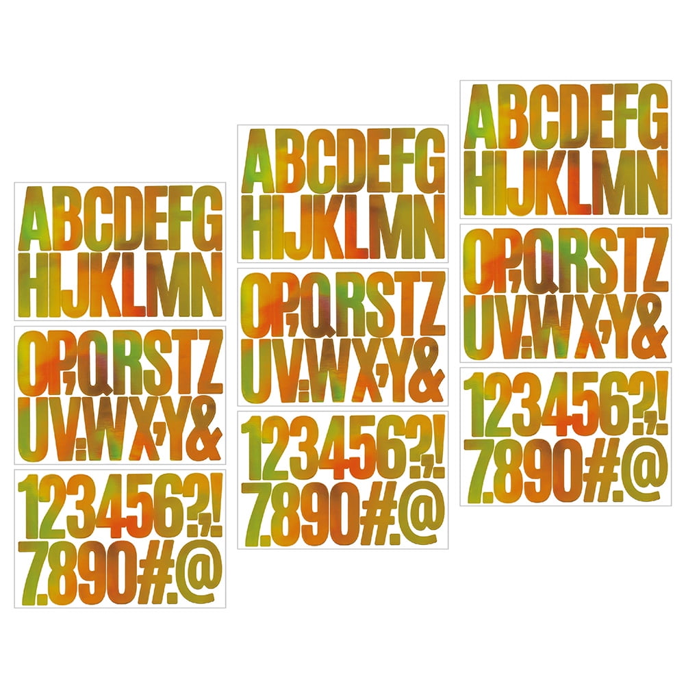 9 Sheets Letter Number Stickers Scrapbook Glitter Decals Multi Use DIY ...