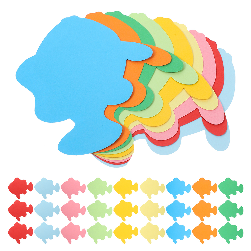 unbranded 90PCS Ocean Theme Fish Cut Outs Vibrant Fish-Shaped Paper ...