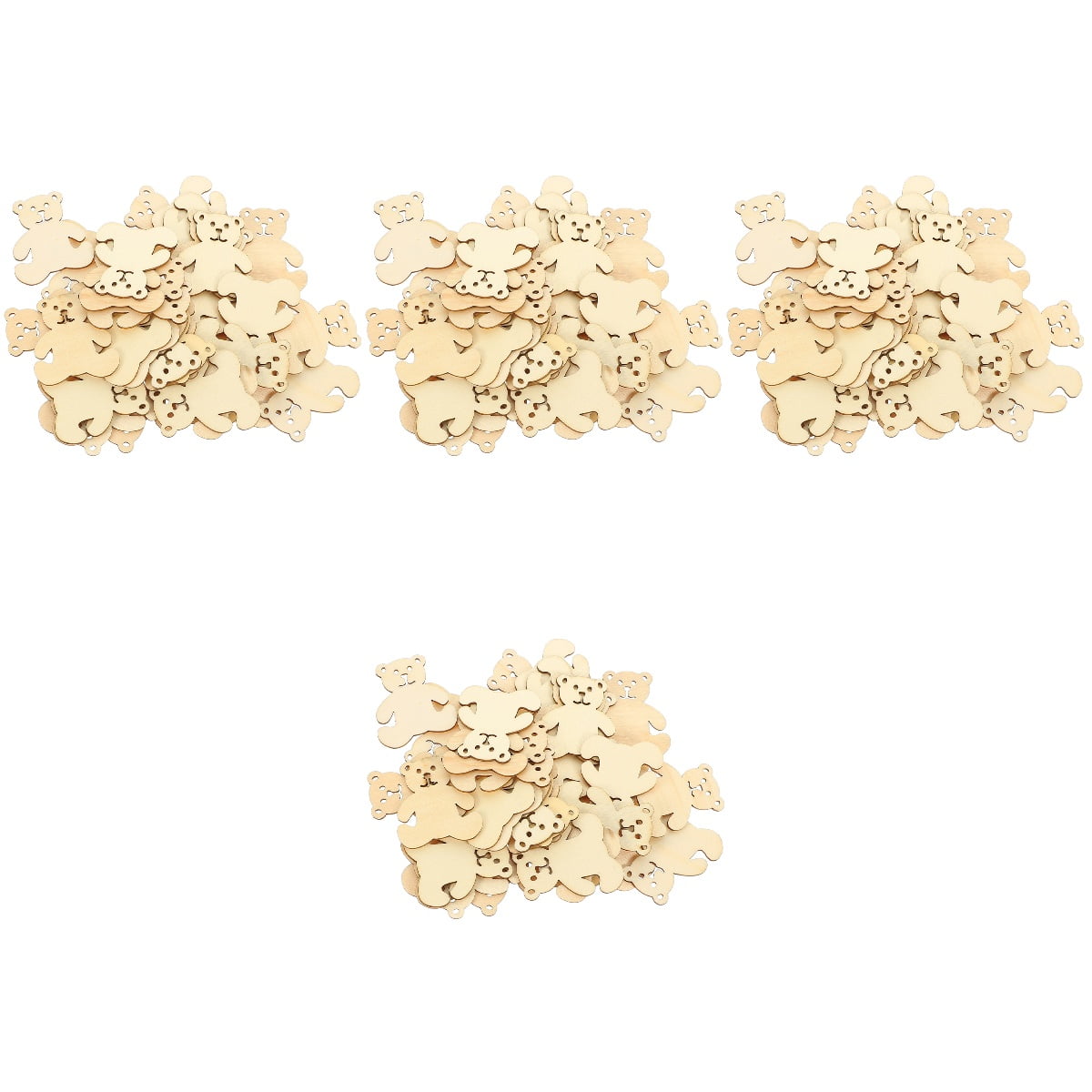 unbranded 96 Pcs Wooden Scrapbooking Bears DIY Handmade Crafts DIY Wood ...