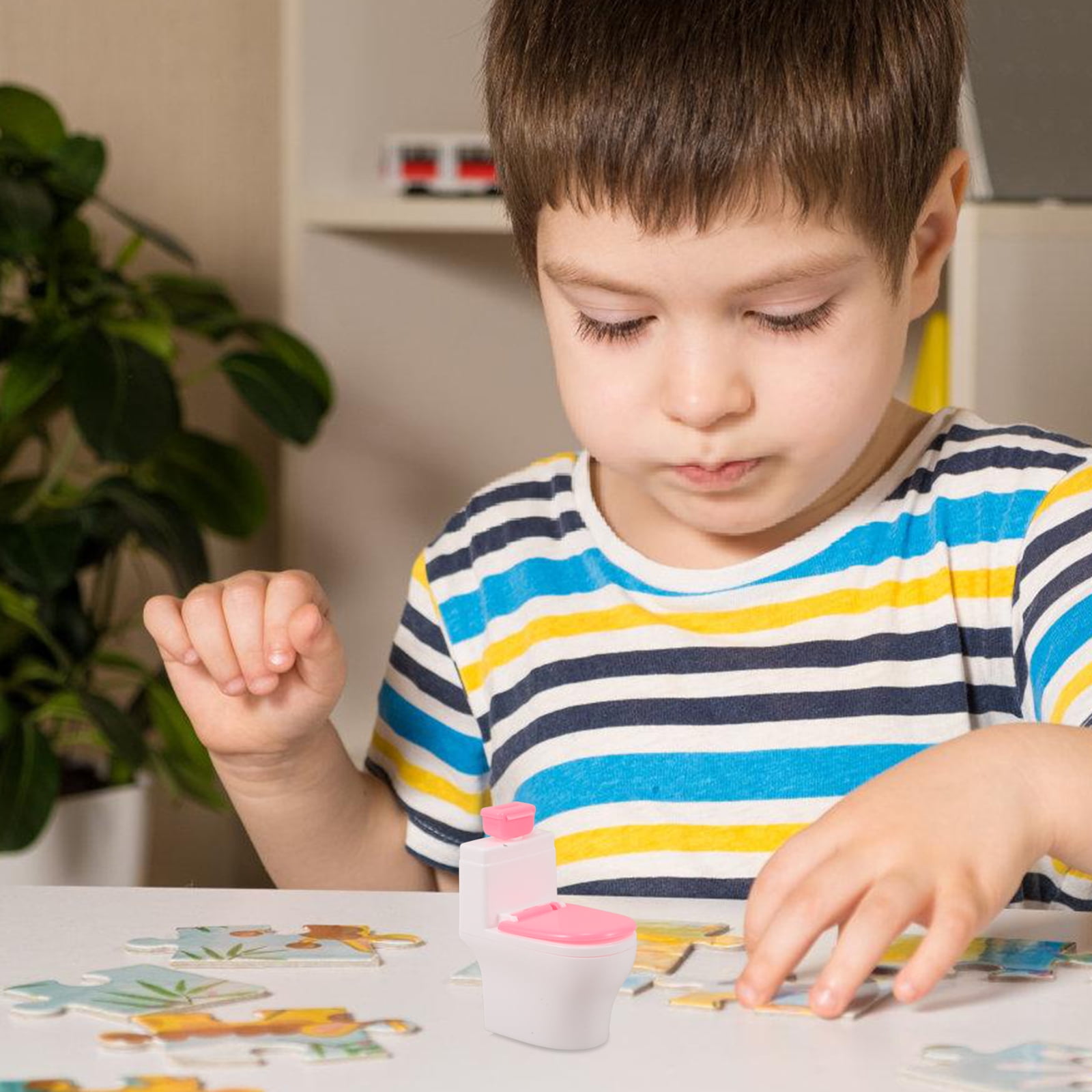 unbranded Adorable Dollhouse Toilet with Paper Holder Realistic Mini ...