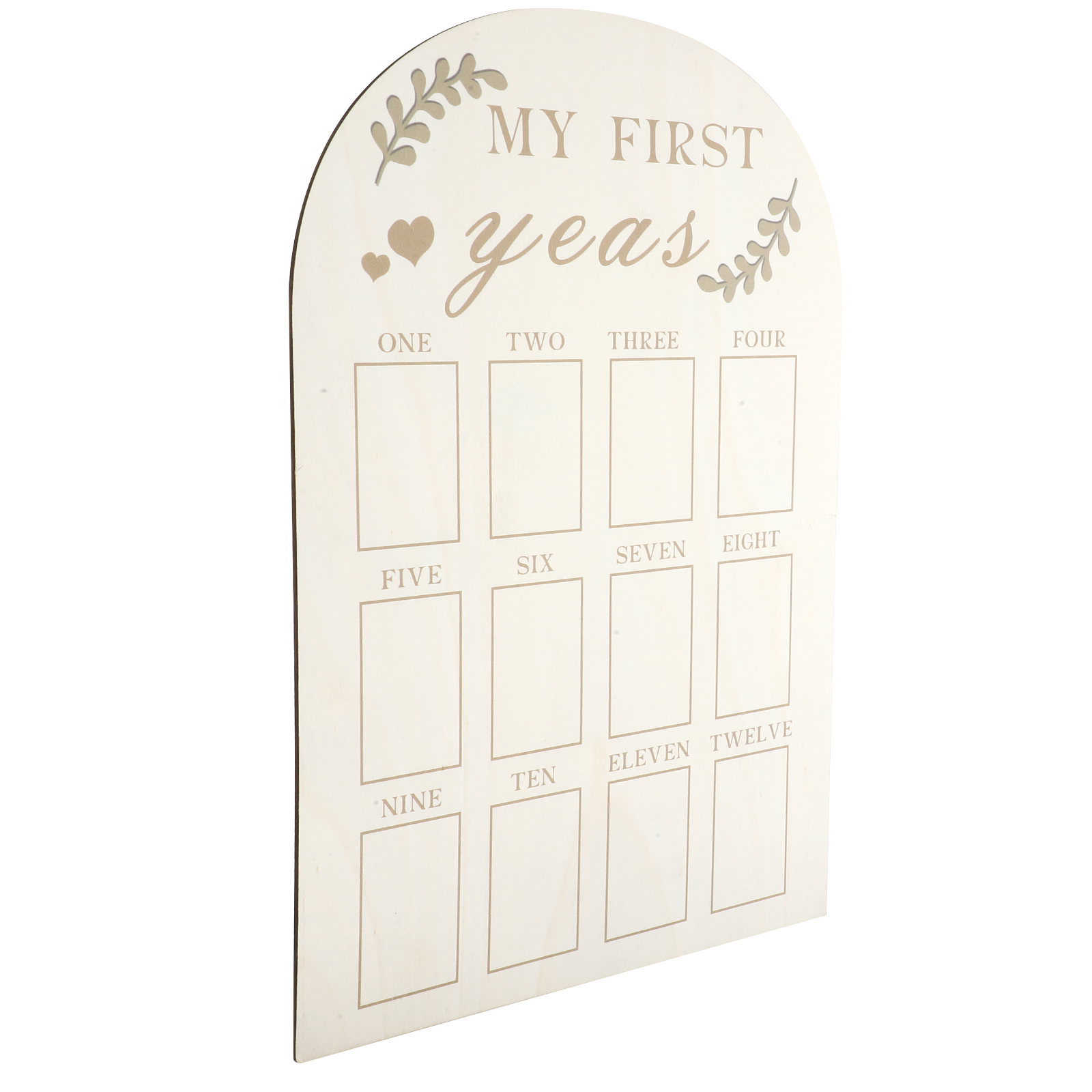 Baby Growth Milestone Photo Frame Decorative Wooden Style 12 Months ...