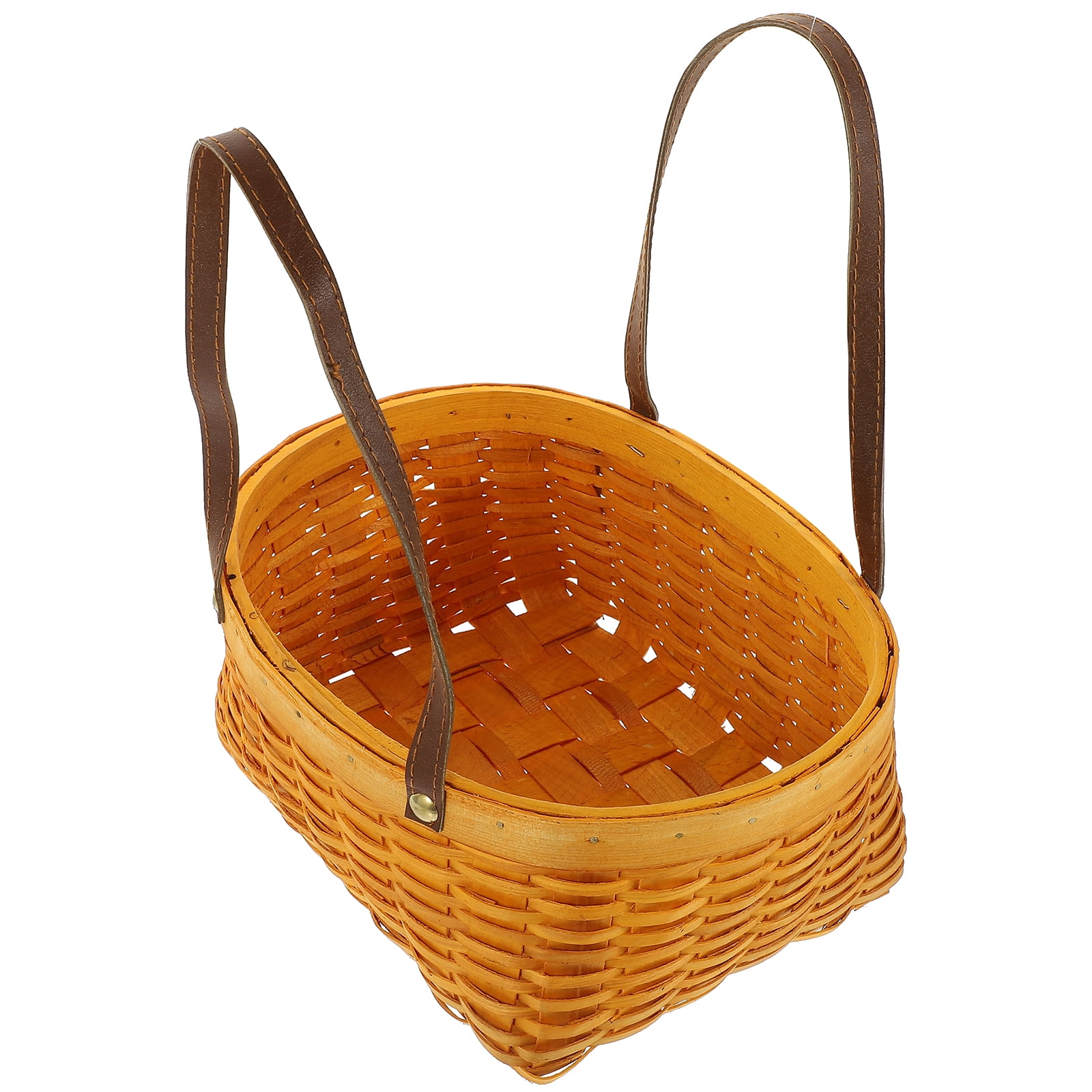 unbranded Bamboo Picnic Basket Garden Vegetable Cooler Fruit Snack Gift ...