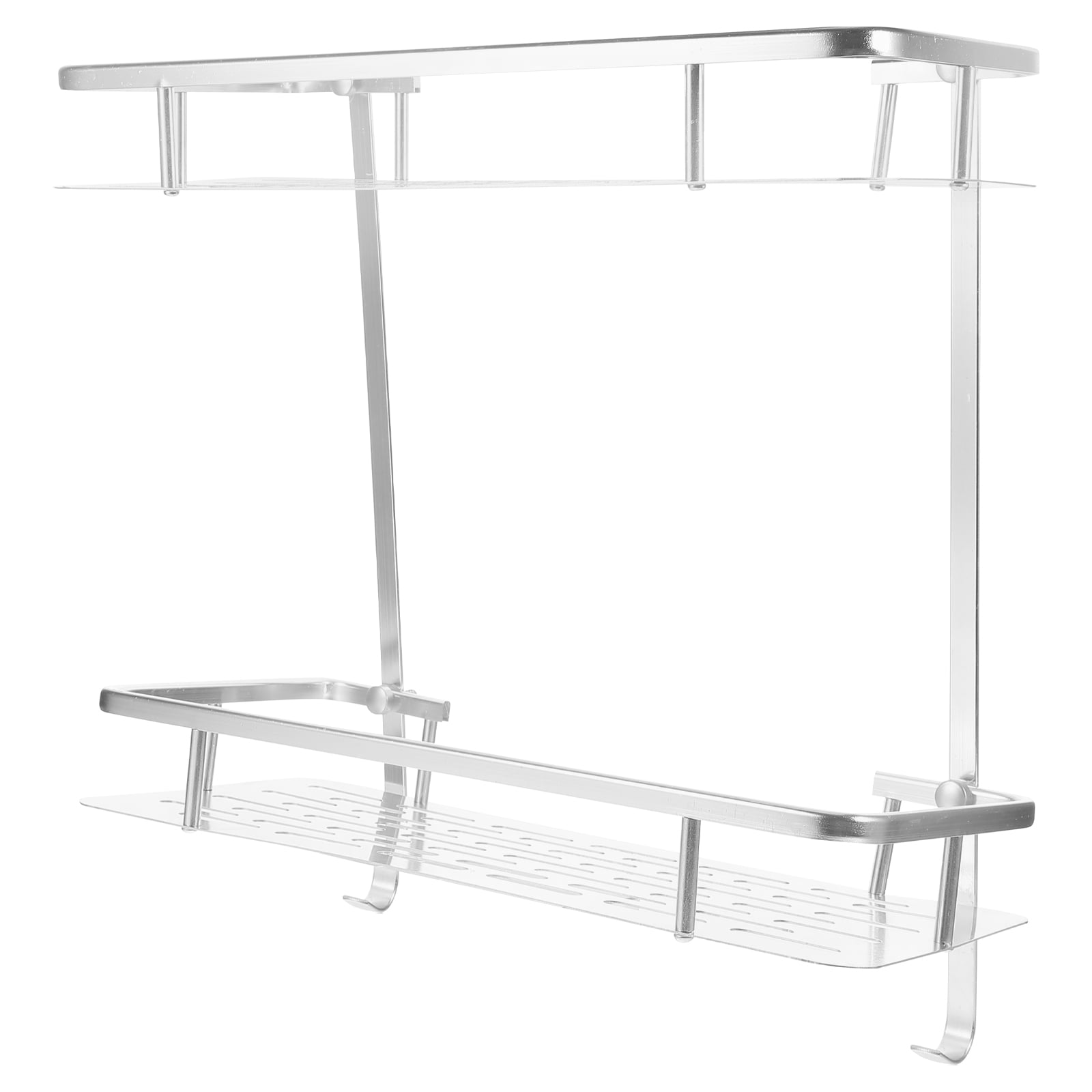GETAJGHSD Wall Mounted Bathroom Storage Rack Silver Aluminium Alloy ...