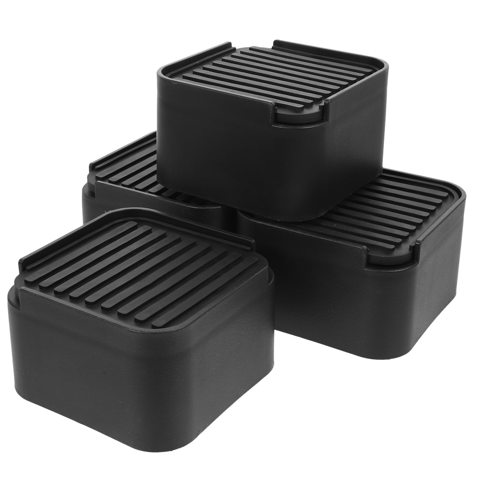 Adjustable Bed Risers 4 Inch Black Plastic Furniture Elevator for Home ...