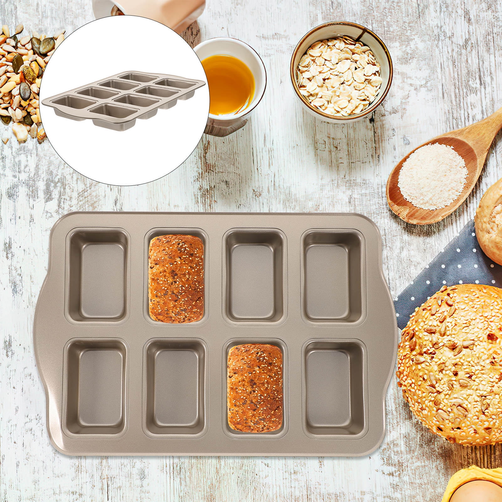 unbranded Cake Mold Mini Loaf Pan Tins Baking Pans for Oven Dish Golden ...