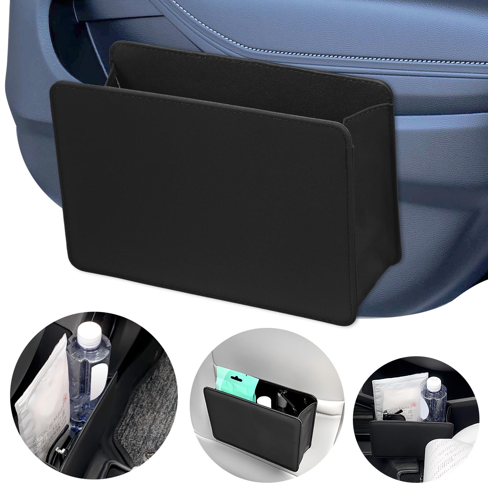 unbranded Car Trash Can Storage Organiser Trunk Door Bin Garbage Black ...