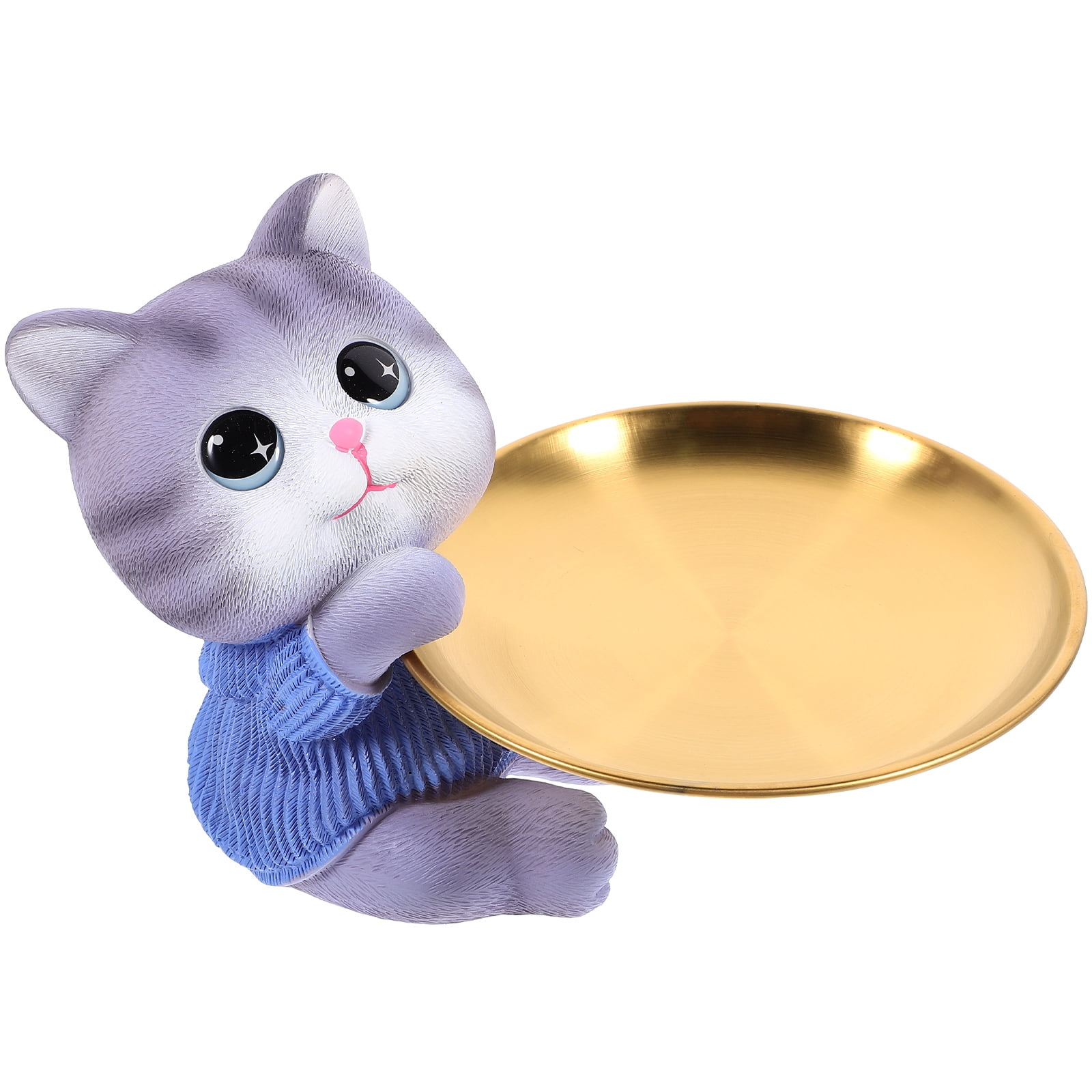 unbranded Cat Statue Lifted Storage Tray Tabletop Cartoon Decorative ...
