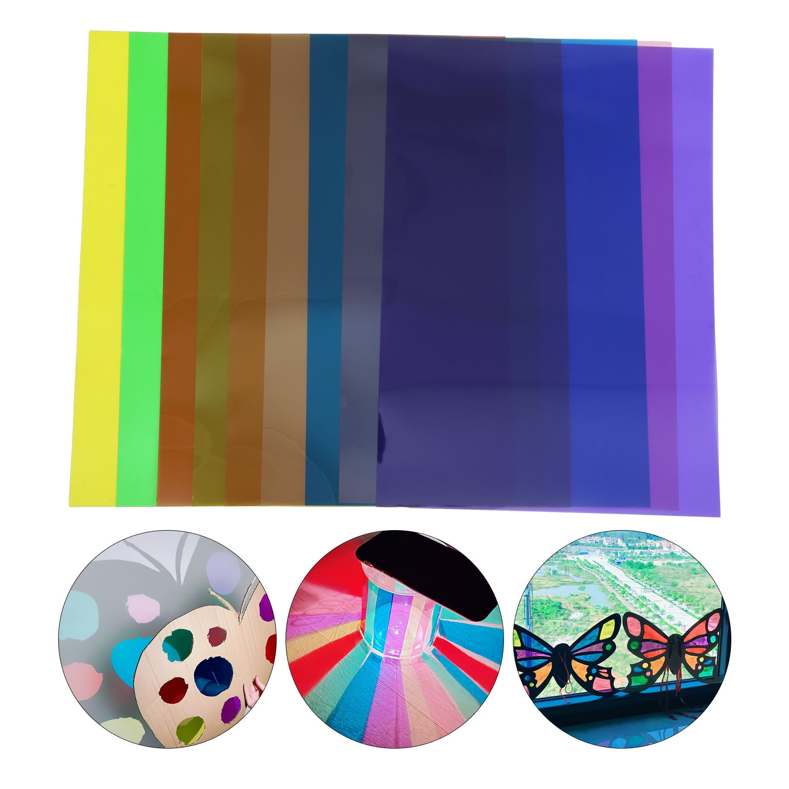 Milisten Assorted Transparent Colored Cellophane Sheets for Crafts ...