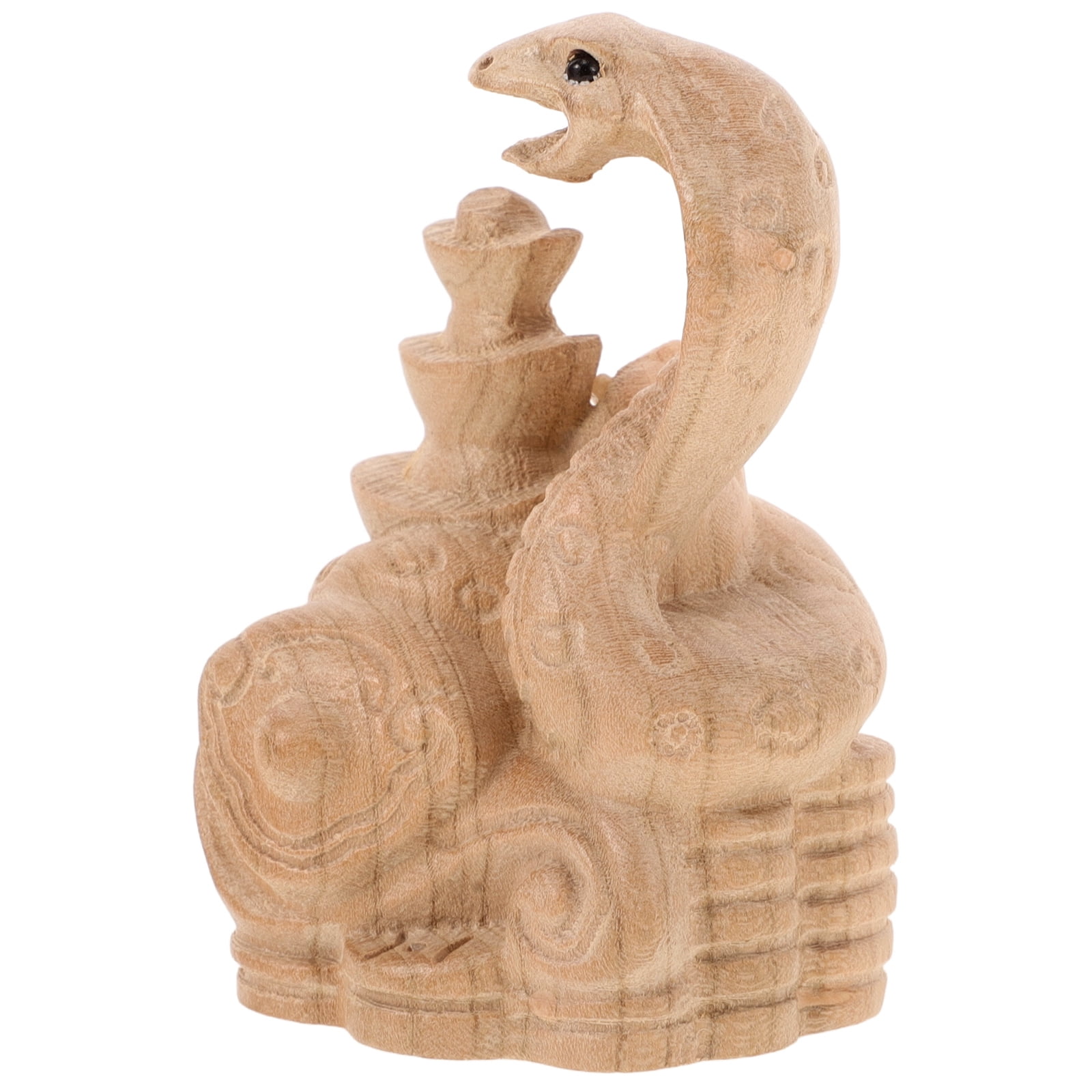 unbranded Chinese Feng Shui Snake Figurine Mini Wooden Snake Statue ...
