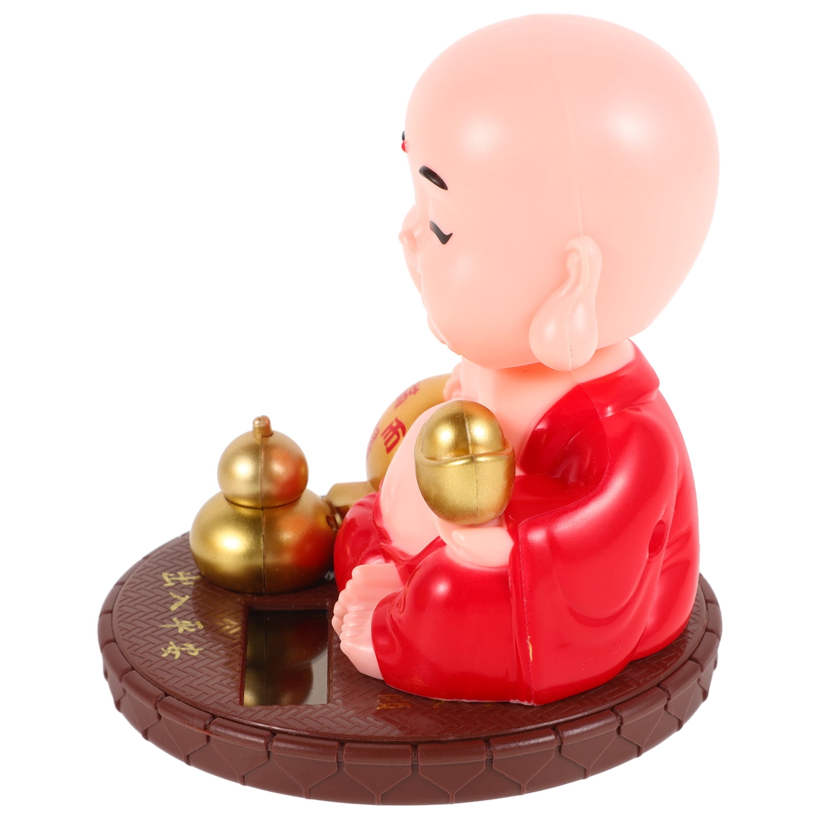 OUNONA Solar Powered Nodding Head Monk Figurine for Decoration Plastic ...