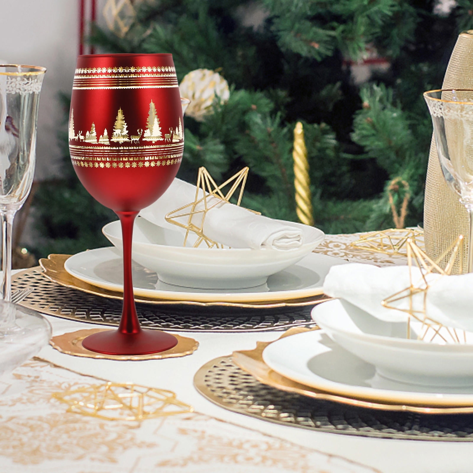 unbranded Christmas Themed Wine Glasses For Family Celebrations ...
