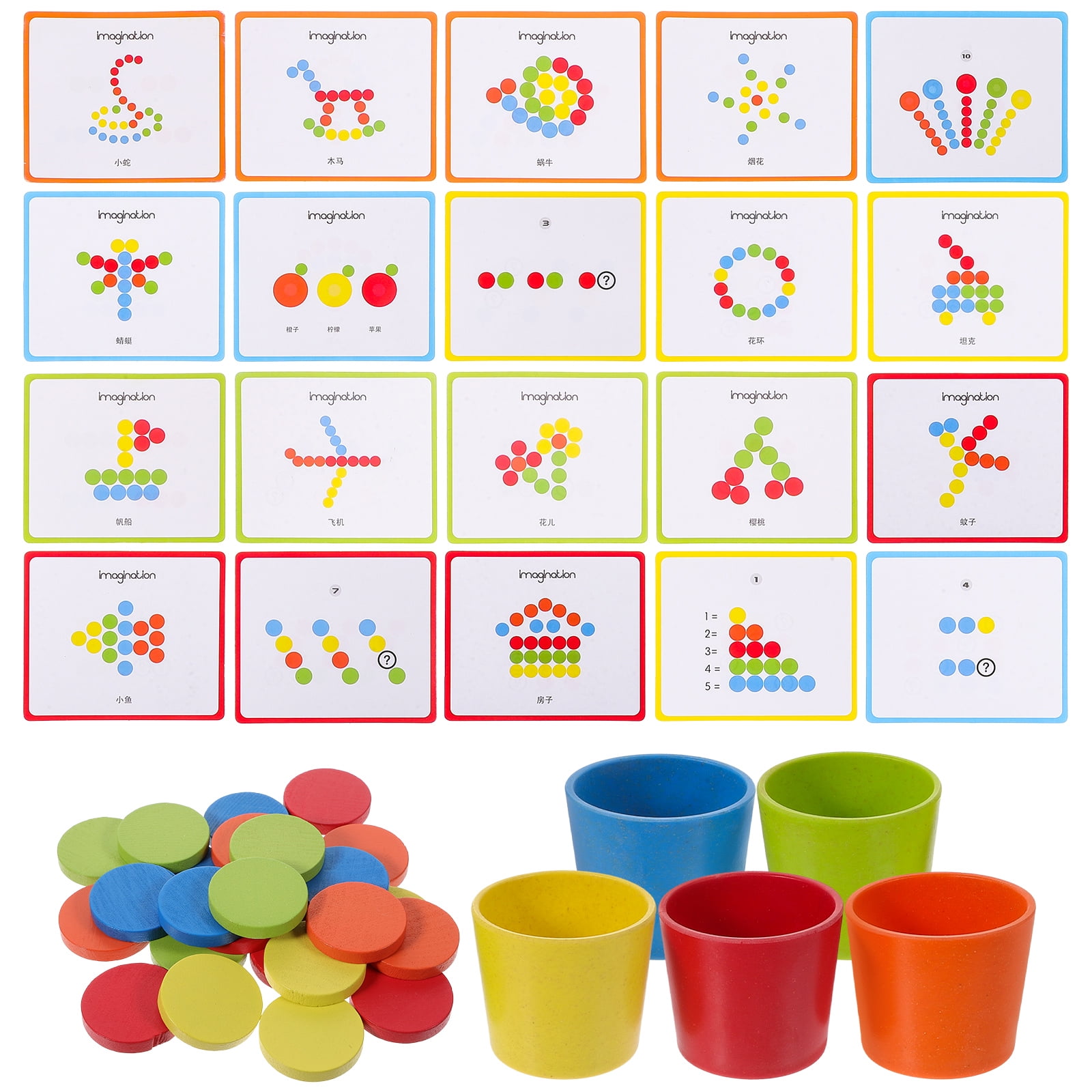 IFANLANDOR Preschool Sorting Toys Color Cognitive Sorting Bucket 1 Set ...