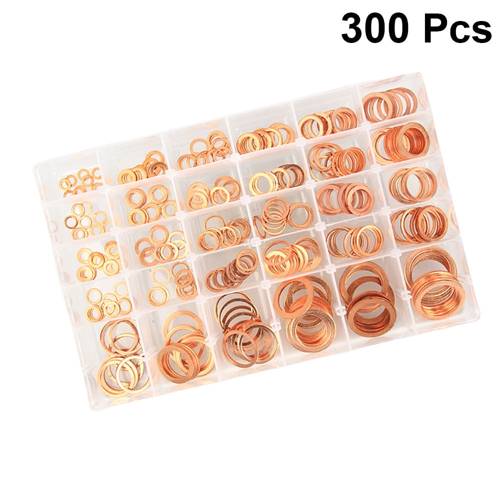 TEHAUX 300Pcs Quality Copper Gasket Washers for Engine Sealing ...