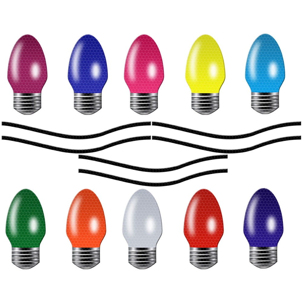 Christmas Car Decals Reflective Light Bulb Stickers for Door Use PVC ...