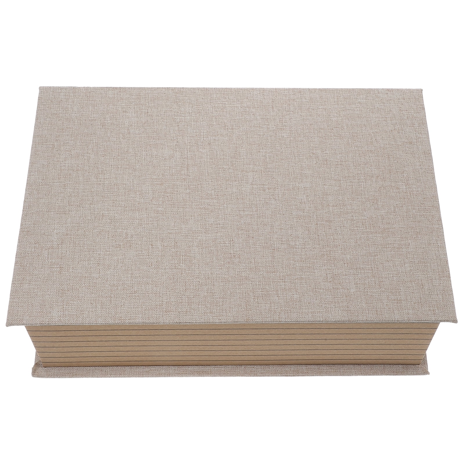 HOOWIFFY Decorative Book Beige Linen Paper Cardboard 1Set 10.2X6.9X3 ...