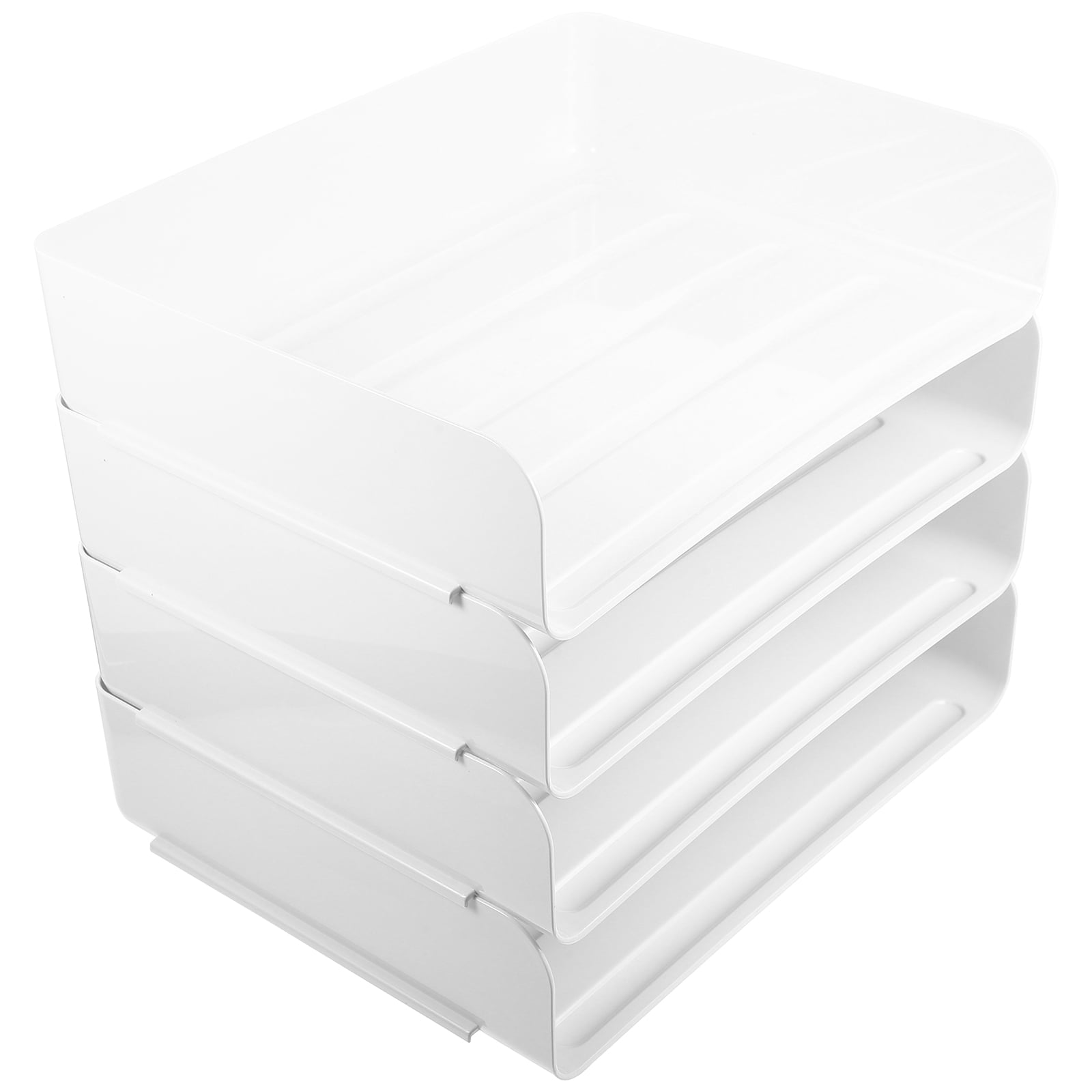 unbranded Desk Document Shelf Four Stackable A4 File Trays Paper ...