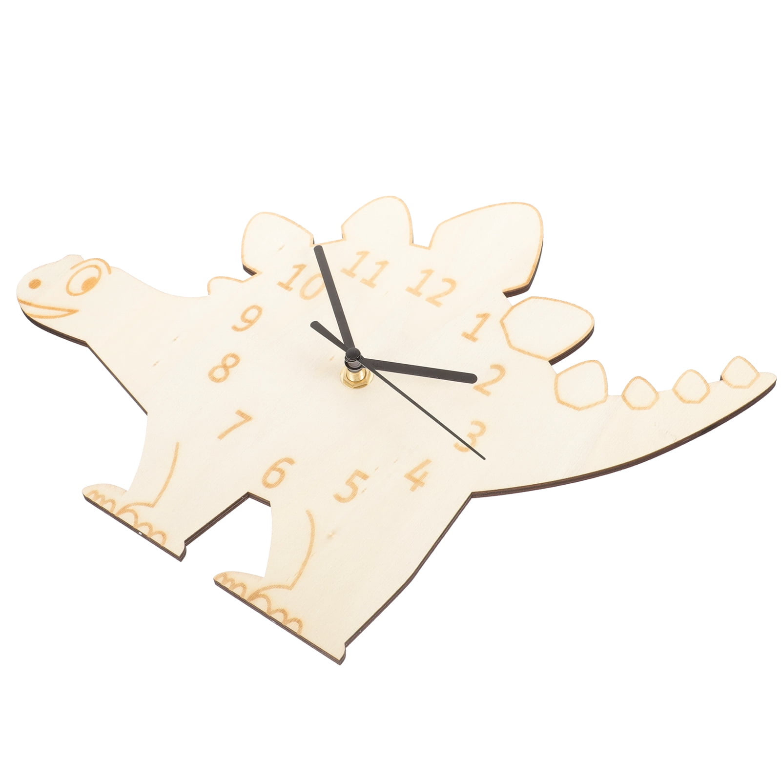 LABRIMP Home Silent Clock Dinosaur Shaped Wooden for Families and ...