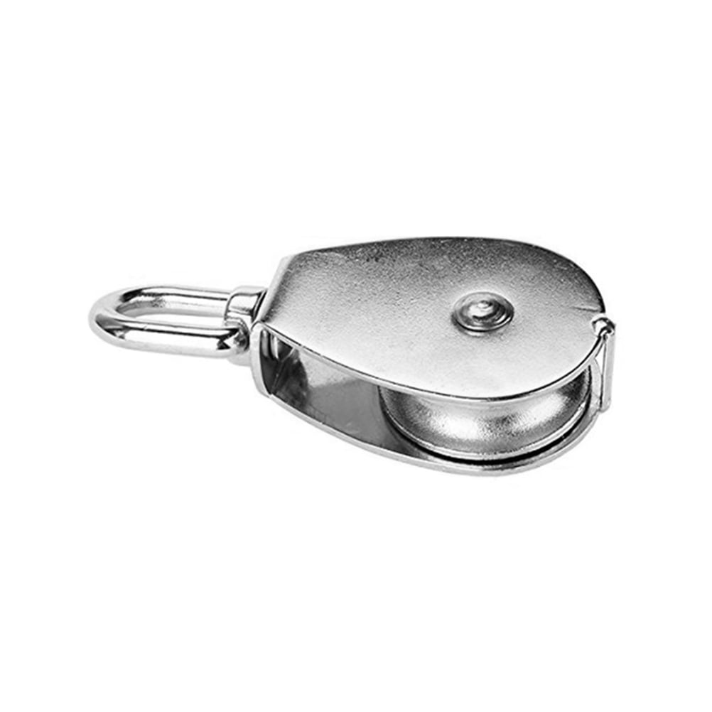 HOOWIFFY Single Pulley Blocks Silver Stainless Steel 304 1Pcs - Walmart.com