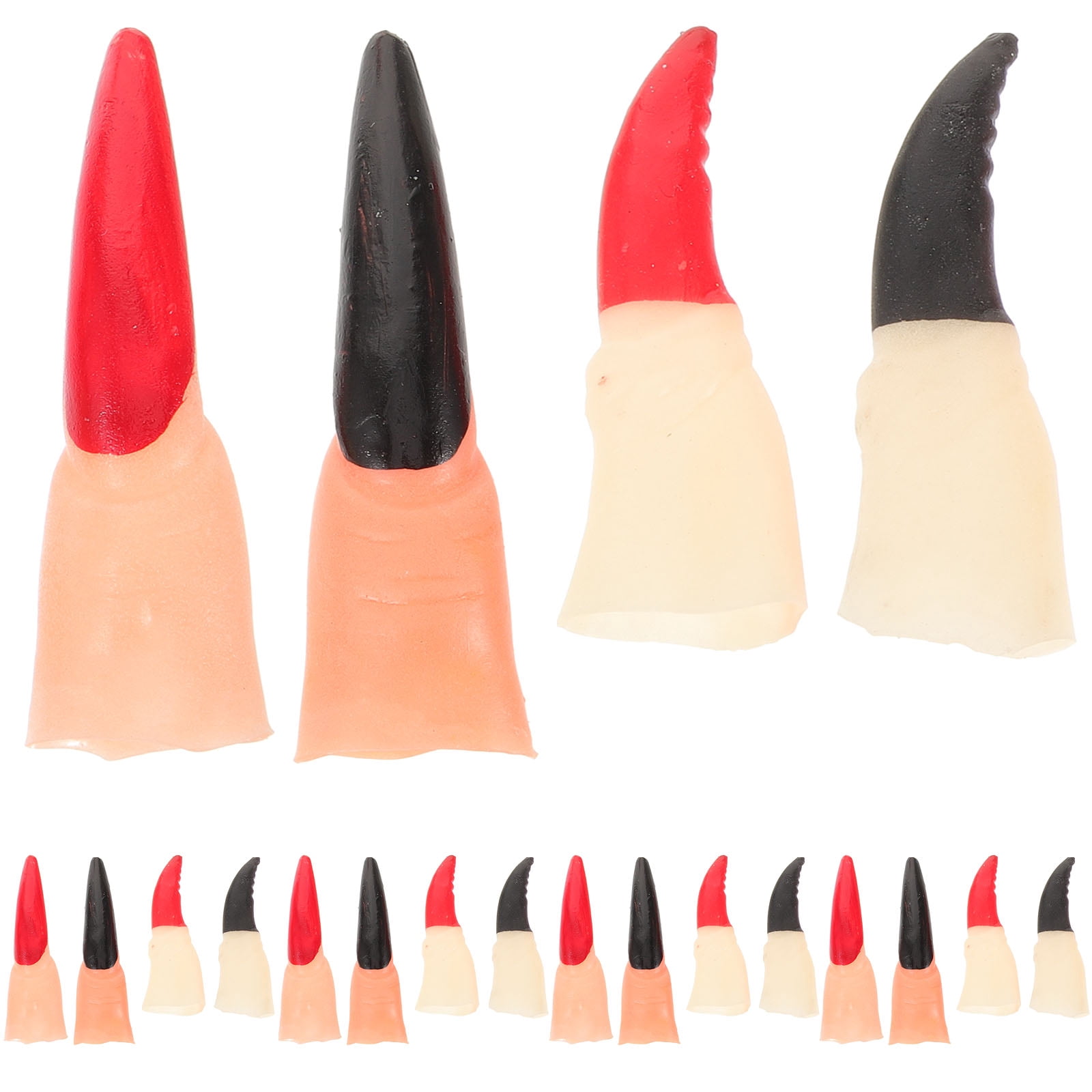 HOOWIFFY Props Fake Fingers Long Nail Tips 40Set - Walmart.com