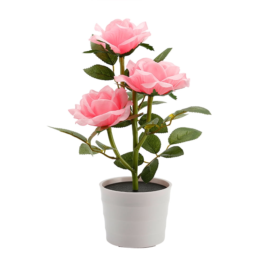 unbranded Flower Solar Lights Outdoor Rose LED Spiral Flickering Pink ...
