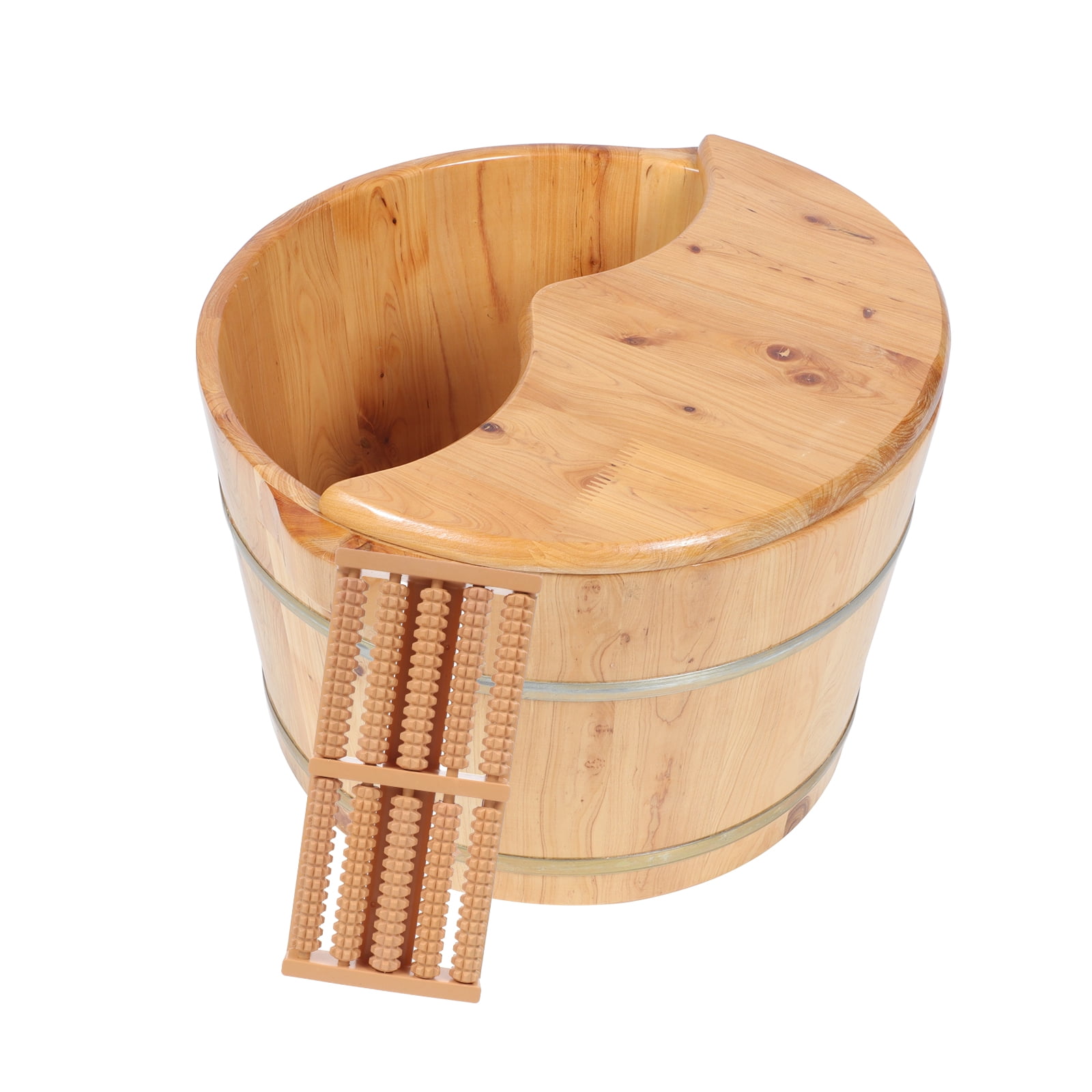 Khaki Plastic Foot Bath Basin with Lid for Home Use 1 Set Large ...