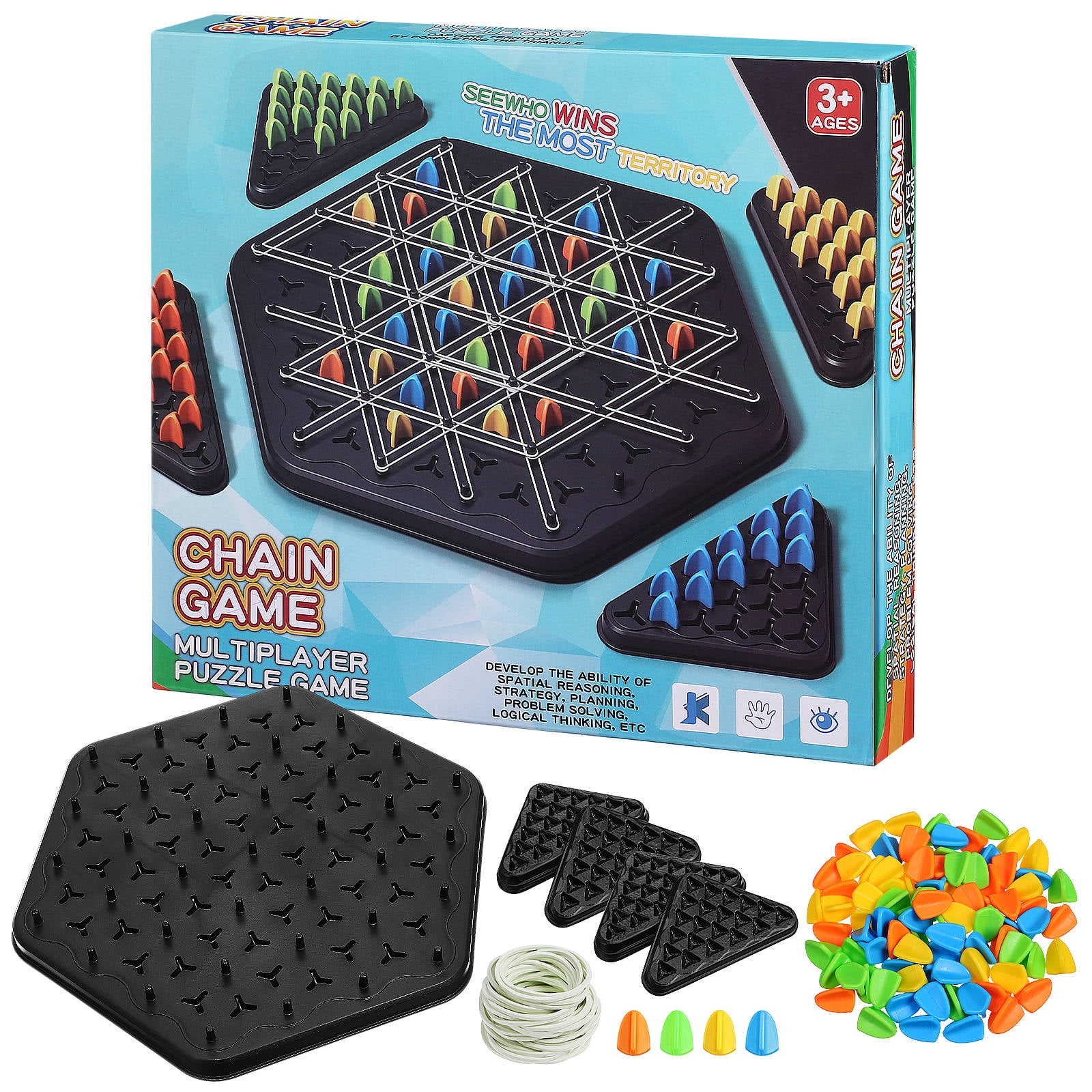 Raindrops Multiplayer Triangle Chess Game Plastic Board Family Night ...