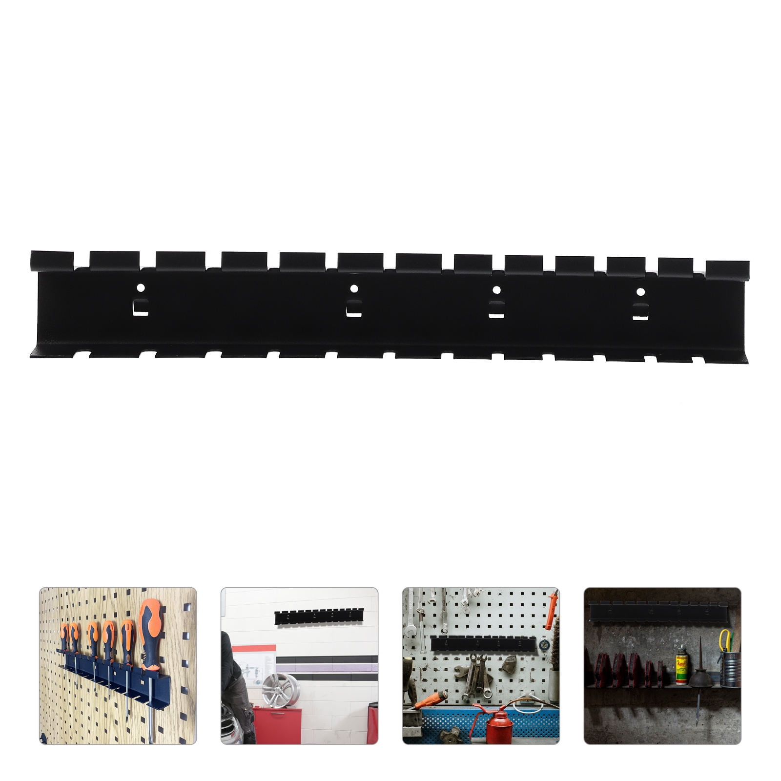 OUNONA Black Carbon Steel Garage Pegboard Organizer Tool Holding ...