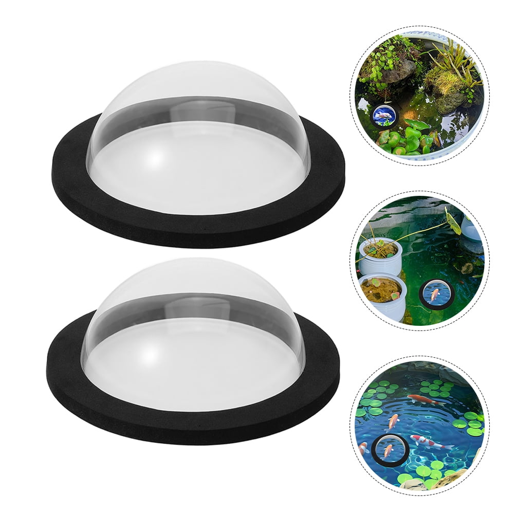 OUNONA 2Pcs Clear Acrylic Floating Fish Dome Waterproof Outdoor Pond ...