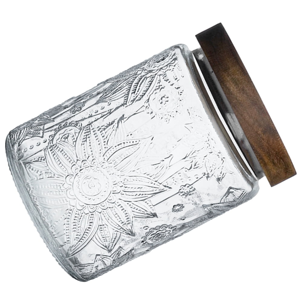 unbranded Glass Tea Container Clear Storage Canister Glass Jar with Lid ...